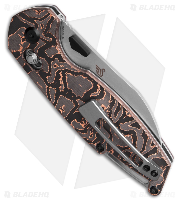 Kansept Knives Swan Model 6 Crossbar Lock Knife Copper CF
