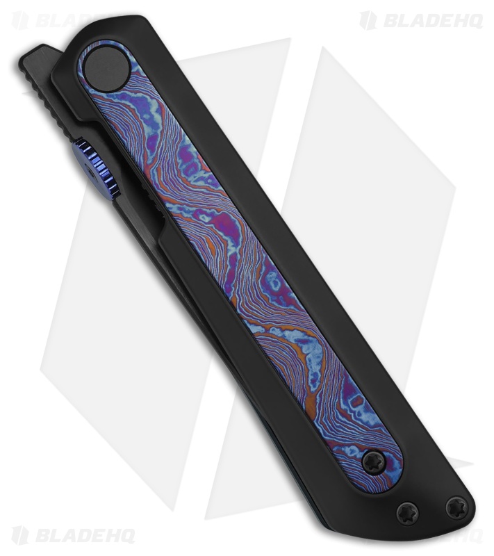 Kizer Quoll Knife | Black/Blue Ti | Brushed Matte DLC-Ultra