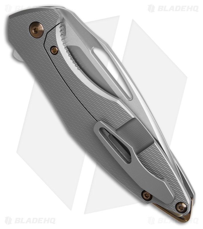 Koenig Arius Frame Lock Knife Corda Pattern Ti Bronze Hardware