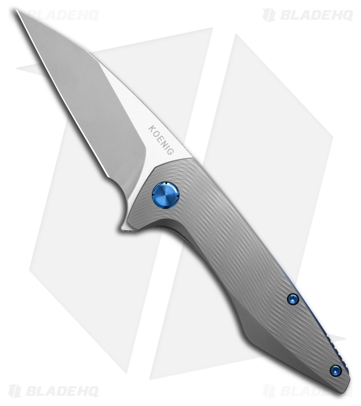 Koenig Mini Goblin Pocket Knife Ti Blue Hardware