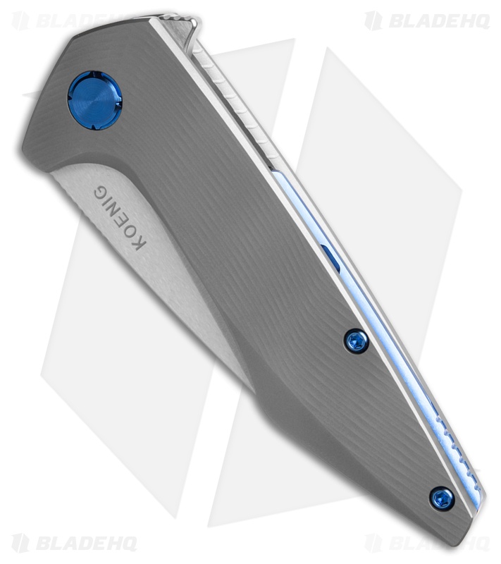 Koenig Mini Goblin Pocket Knife Ti Blue Hardware