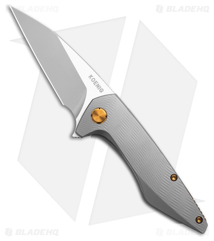 Koenig Mini Goblin Pocket Knife Ti Bronze Hardware