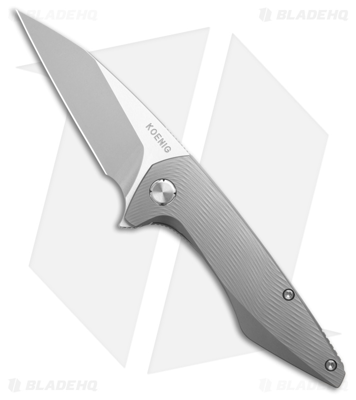 Koenig Mini Goblin Pocket Knife Ti Silver Hardware