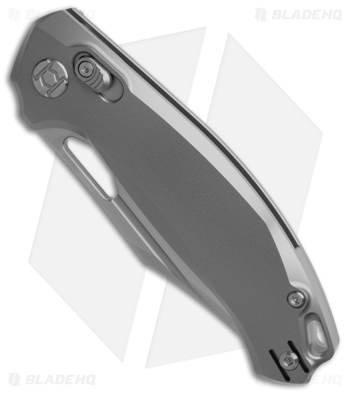 Kunwu DJANGO Pocket Knife Titanium Clip Point Gray ELMAX