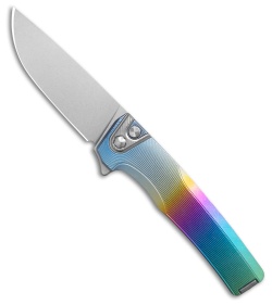MachineWise Sonora Button Lock Knife Rainbow Epicenter Ti