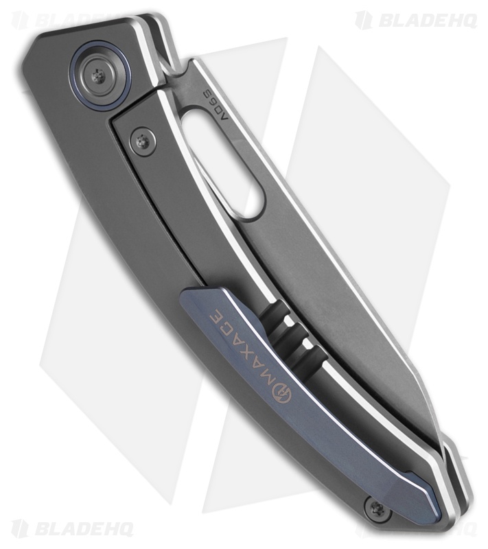 Maxace Knives Black Mirror CF/Ti Drop Point SW S90V