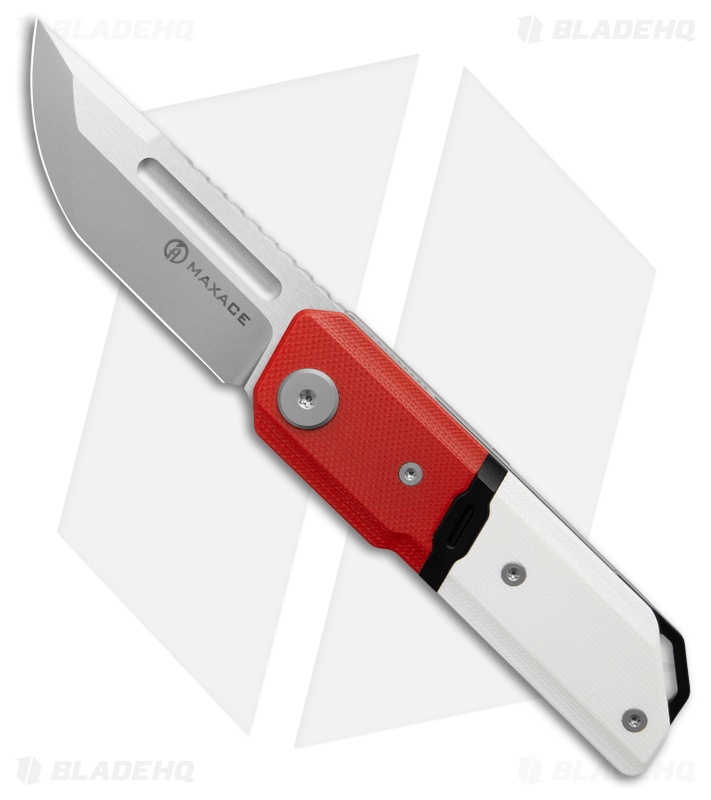 Maxace Knives Capsule II Knife | Red/White G-10 + Satin