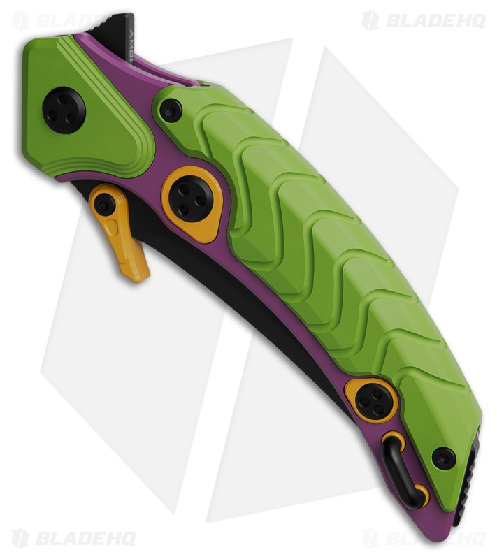 Maxace Knives Dragon Knight Knife Green/Purple Ti Black