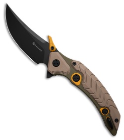 Maxace Knives Dragon Knight Knife Brown/Green Titanium Black