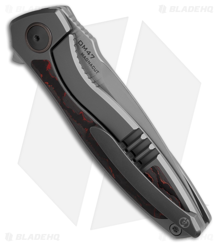 Maxace Knives Perseus Black, Gray, Red CF/Ti Satin