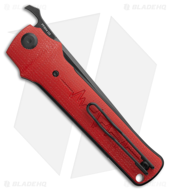 Petrified Fish Tena Red Micarta Drop Point Black SW D2