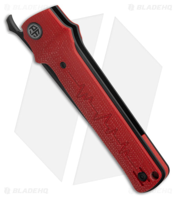 Petrified Fish Tena Red Micarta Drop Point Black SW D2