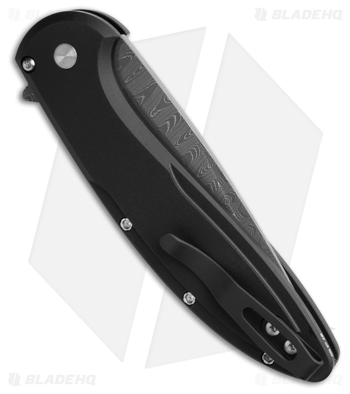 Pro-Tech Custom Cambria Knife Black Al + Maple Burl Damascus