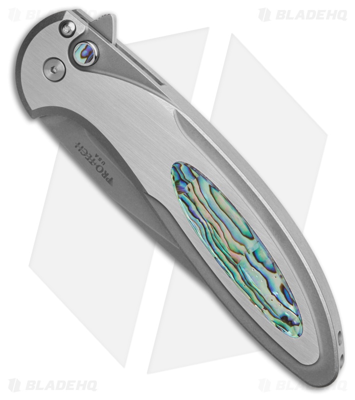Pro-Tech Custom Cambria Knife Steel + Abalone Inlay