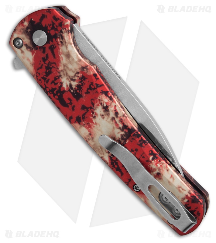 Pro-Tech Malibu Wharncliffe | Crimson Tiger Camo | Satin