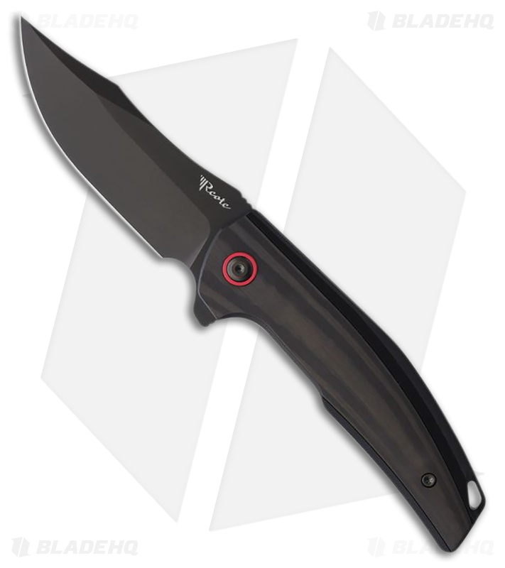 Reate Knives Jack Jr. Knife Carbon Fiber Red Accents DLC