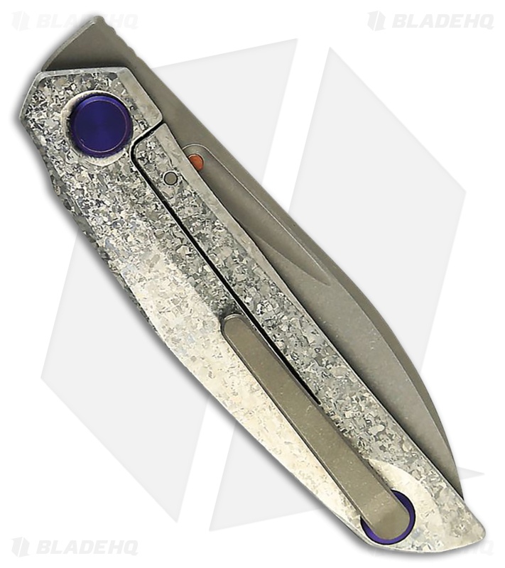 Reate Knives VK Anub Knife Silver Crystalized Ti Gray SW