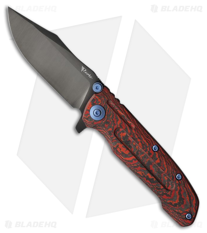 Reate Knives 9D-V2 Knife Black Ti/Lava Flow FatCarbon DLC