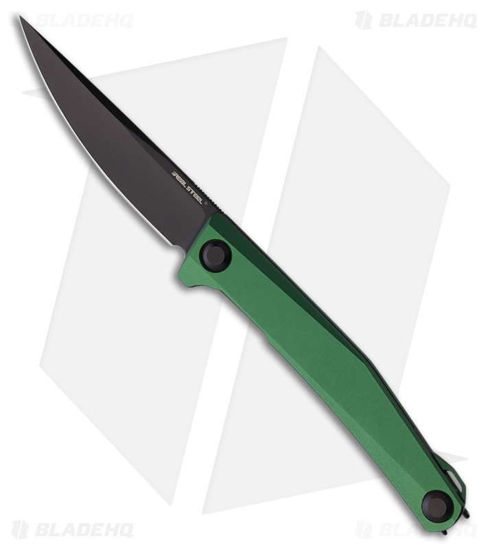 Real Steel Teres Liner Lock Knife Green Aluminum Satin