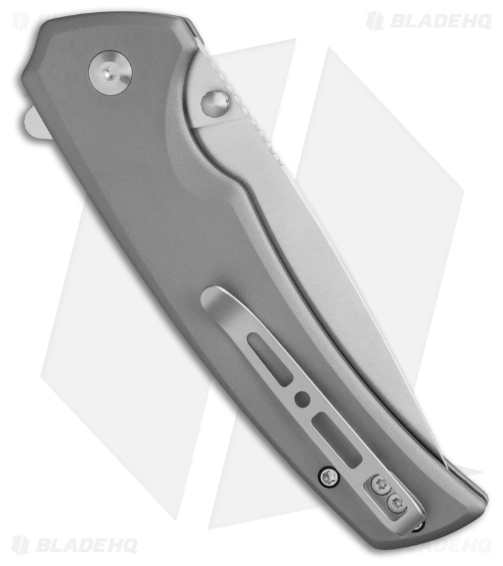 SENCUT Serene Button Lock Knife Gray Al (Satin) - Blade HQ