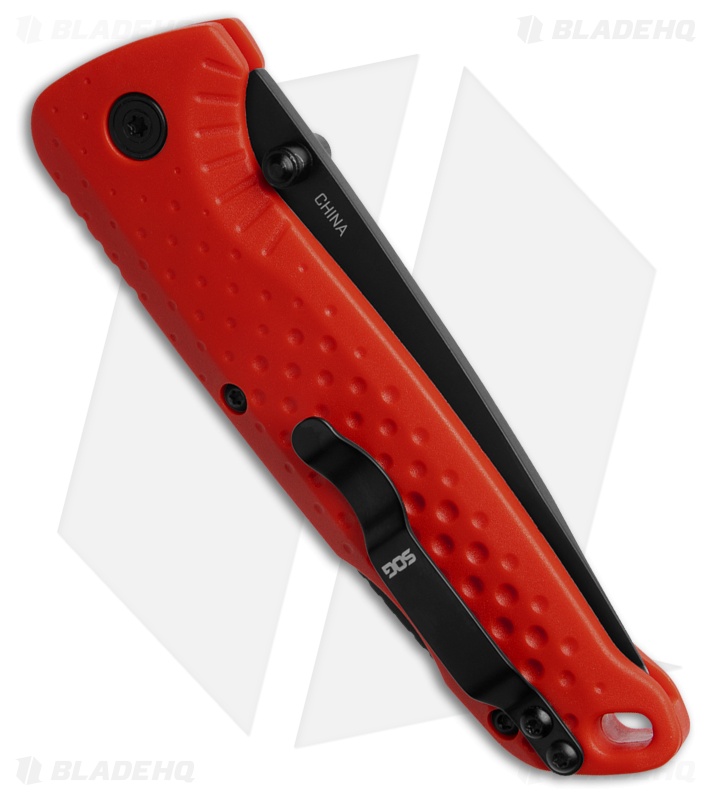SOG Adventurerer LB Red GRN Drop Point Black 5Cr15MoV