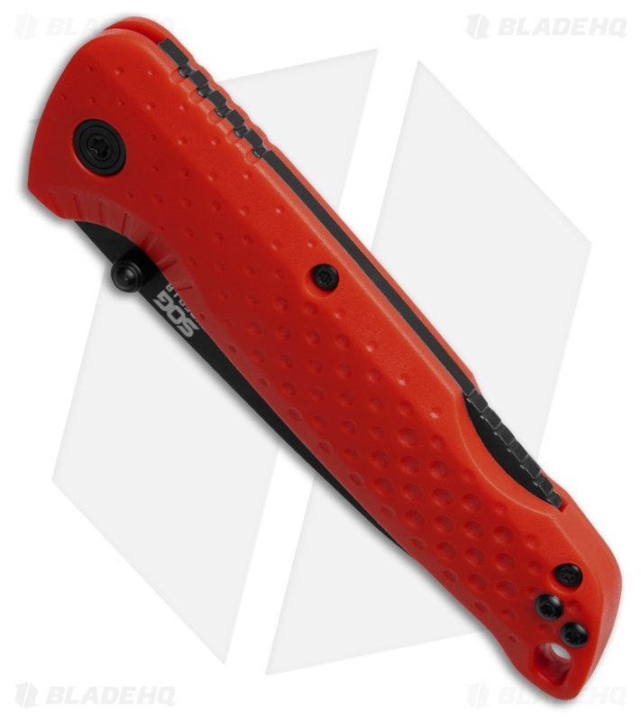 SOG Adventurerer LB Red GRN Drop Point Black 5Cr15MoV