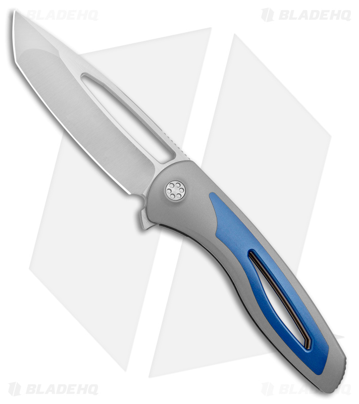 Sharp By Design Apex Knife Blue/Gray Ti Satin S90V-Blade HQ