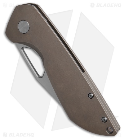 TuyaKnife Voodoo Orange Peel Titanium Wharncliffe Satin S90V