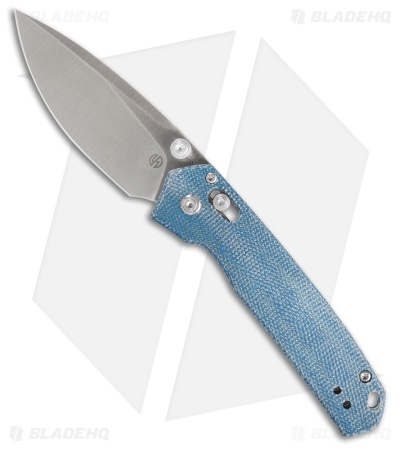 Vosteed Mini Psyop Knife Blue Norplex UltreX Micarta Satin