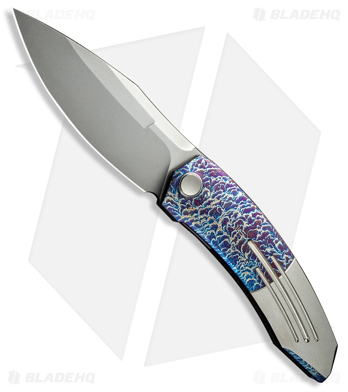 WE Knife Co. Sine Wave Knife Blue/Gray Titanium BB/Polish