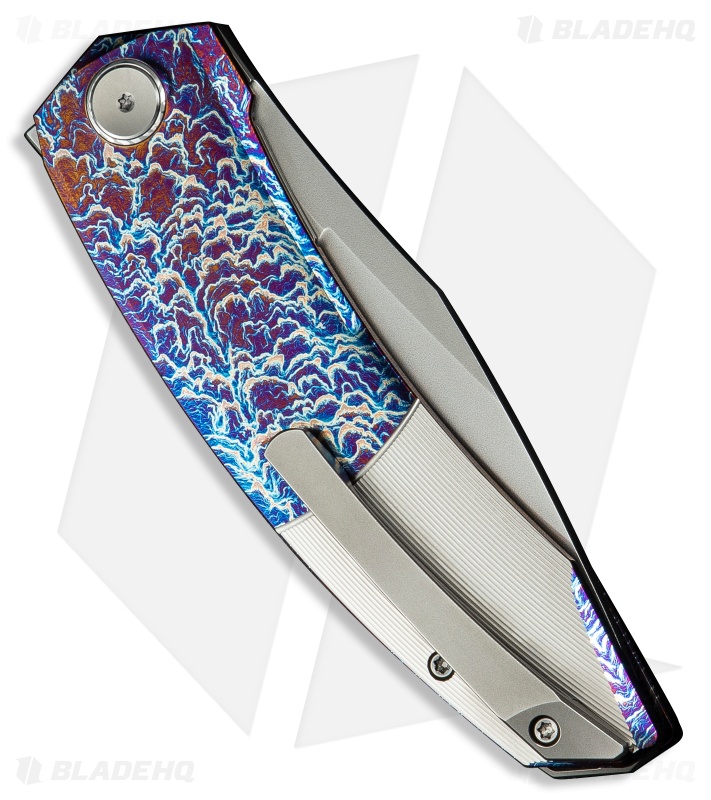 WE Knife Co. Sine Wave Knife Blue/Gray Titanium BB/Polish