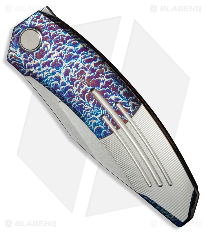 WE Knife Co. Sine Wave Knife Blue/Gray Titanium BB/Polish