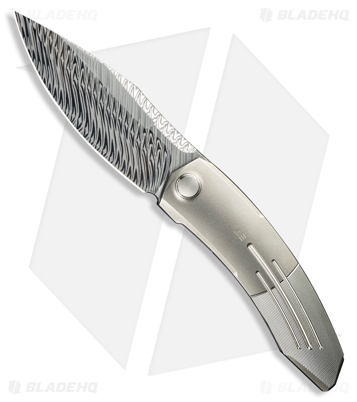 WE Knife Co. Sine Wave Ti Drop Point FAFNIR Damascus