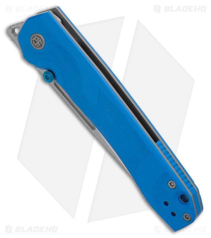 Petrified Fish Ripple Knife Bright Blue G-10 Satin