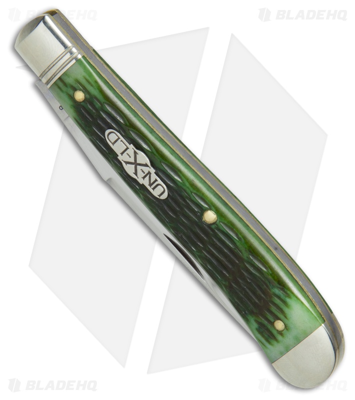 GEC #48 Northfield UN-X-LD Pocket Knife 3.8" Pickle Green Jigged Bone ...