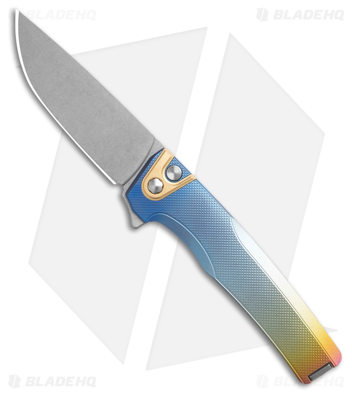 MachineWise Sonora Blue/Yellow Titanium Drop Point SW 20CV