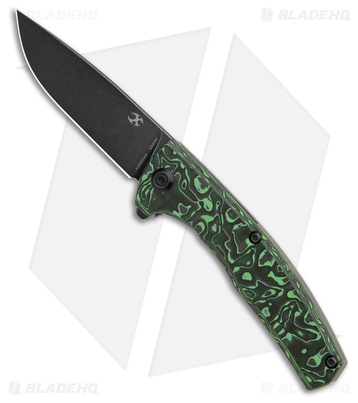 Kansept AGI Frame Lock Green Carbon Fiber/Titanium + S35VN