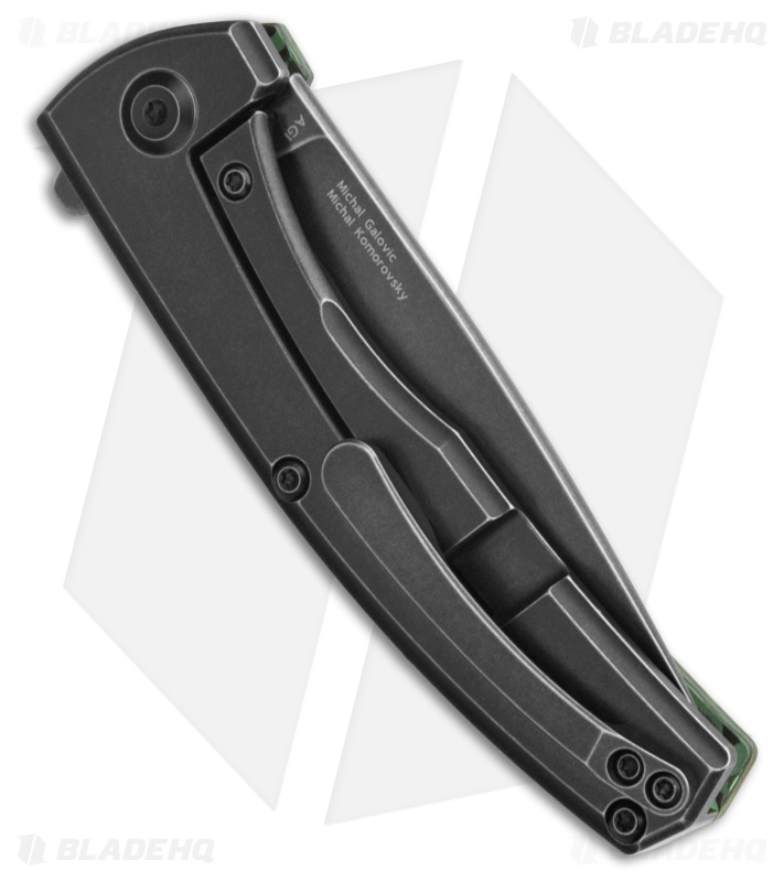 Kansept AGI Frame Lock Green Carbon Fiber/Titanium + S35VN