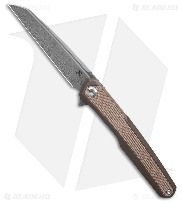 Kansept Arcus Knife Bronze Ti/Micarta + Damascus - Blade HQ