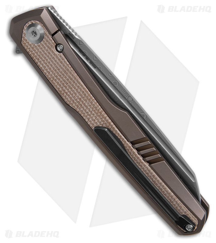 Kansept Arcus Knife Bronze Ti/Micarta + Damascus - Blade HQ