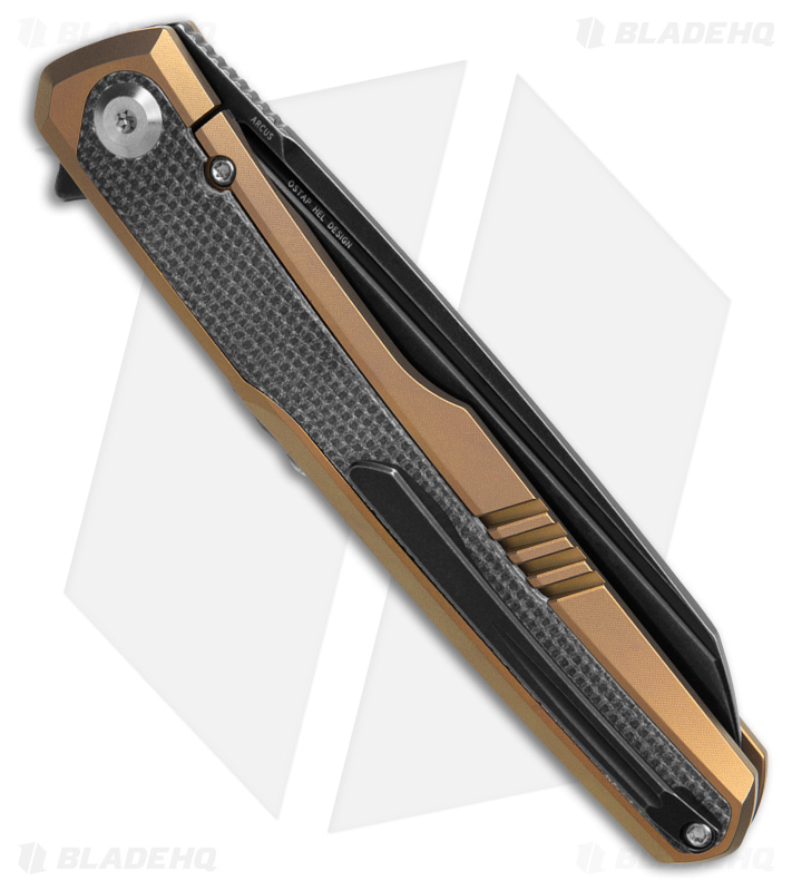 Kansept Arcus Knife Gold Ti/Black Micarta/Black SW - Blade HQ