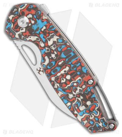 Kansept Knives Swan Model 6 Red/Blue Carbon Fiber - Blade HQ