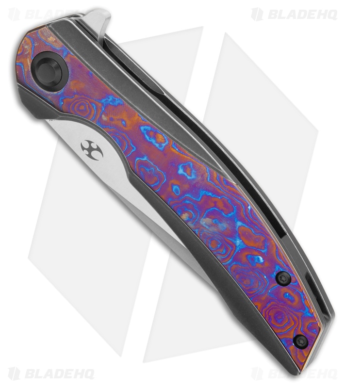 Kansept Accipiter Pocket Knife Black Ti/Timascus Satin S35VN