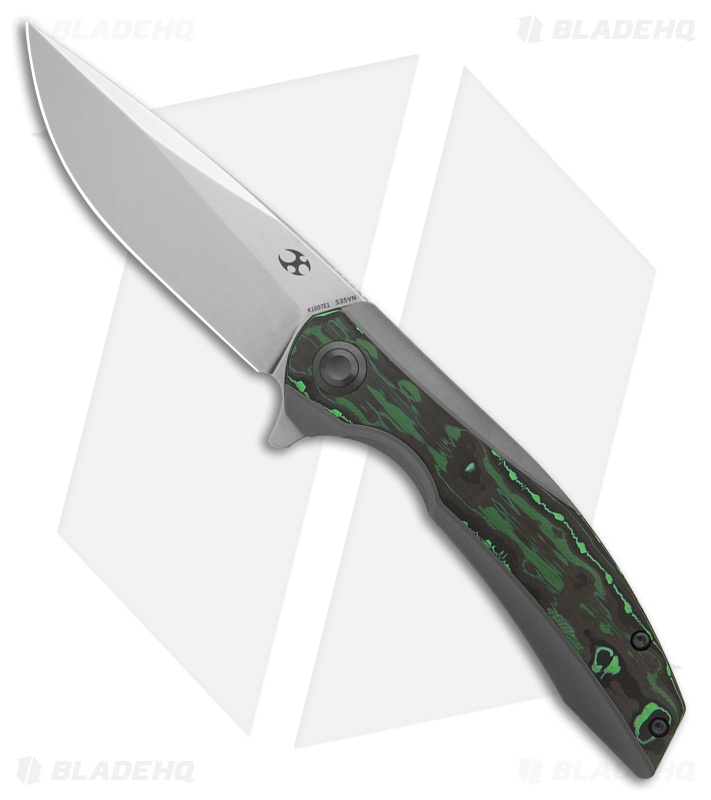 Kansept Knives Accipiter Knife Titanium/Green CF (Satin)