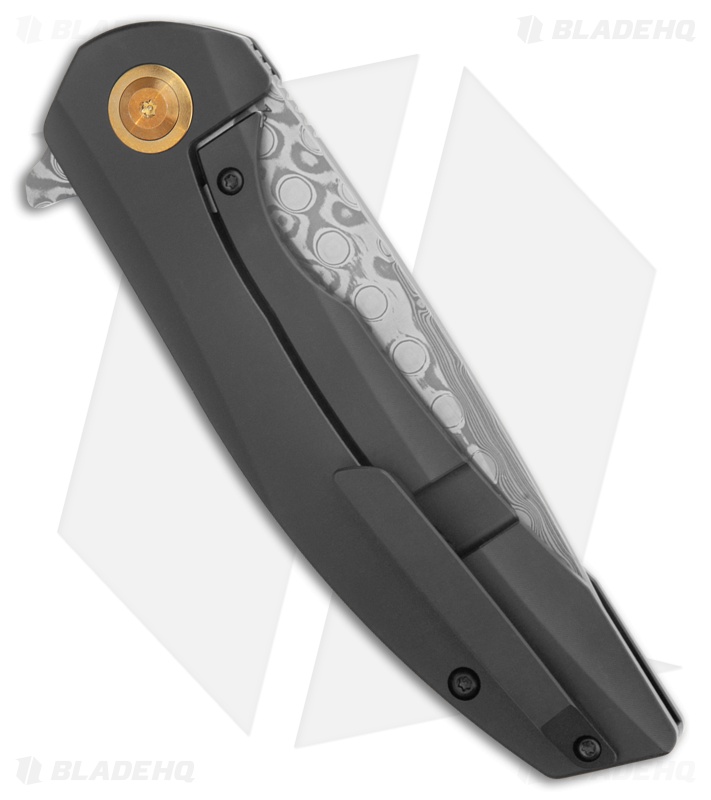 Kansept Knives Accipiter Knife Black Ti/Copper CF Damascus