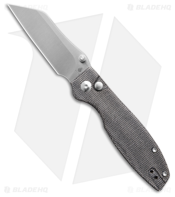 Kizer Cryptid Button Lock Knife Black Micarta Satin