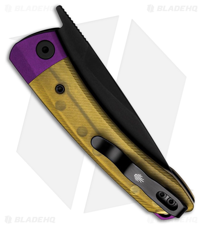 Kizer Mini Momo Knife Purple Aluminum/Yellow PEI Black