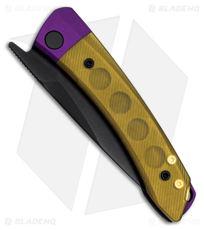 Kizer Mini Momo Knife Purple Aluminum/Yellow PEI Black