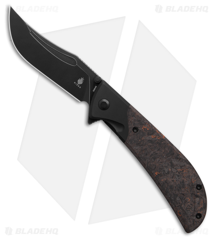 Kizer Phoenix Knife Blk /Gry/Orng FatCrbn Ki4647A1- Blade HQ