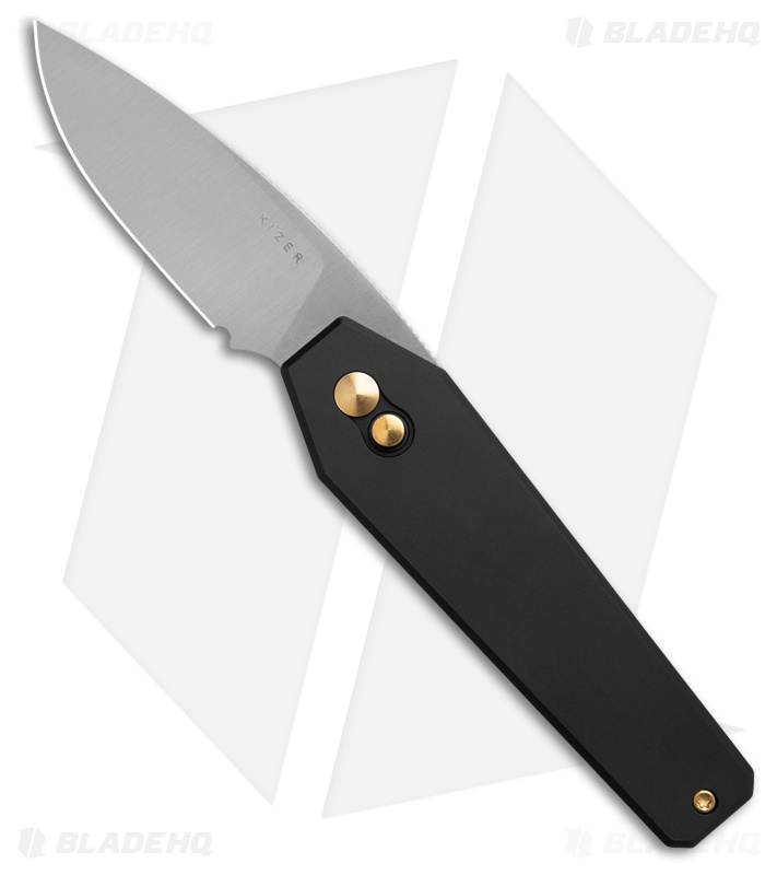 Kizer Tomb Black Al Drop Point Satin Nitro-V